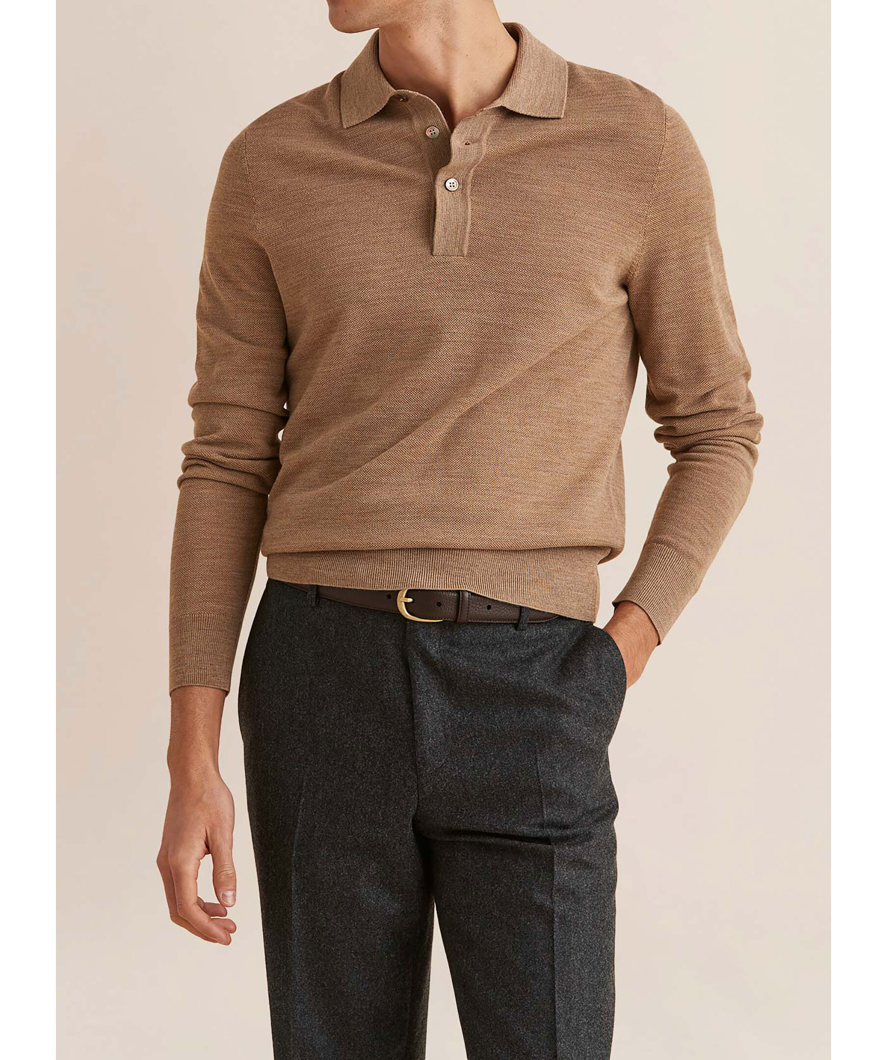 Handla Alberto Polo Knit, Camel hos Johnells.se | 901269-09