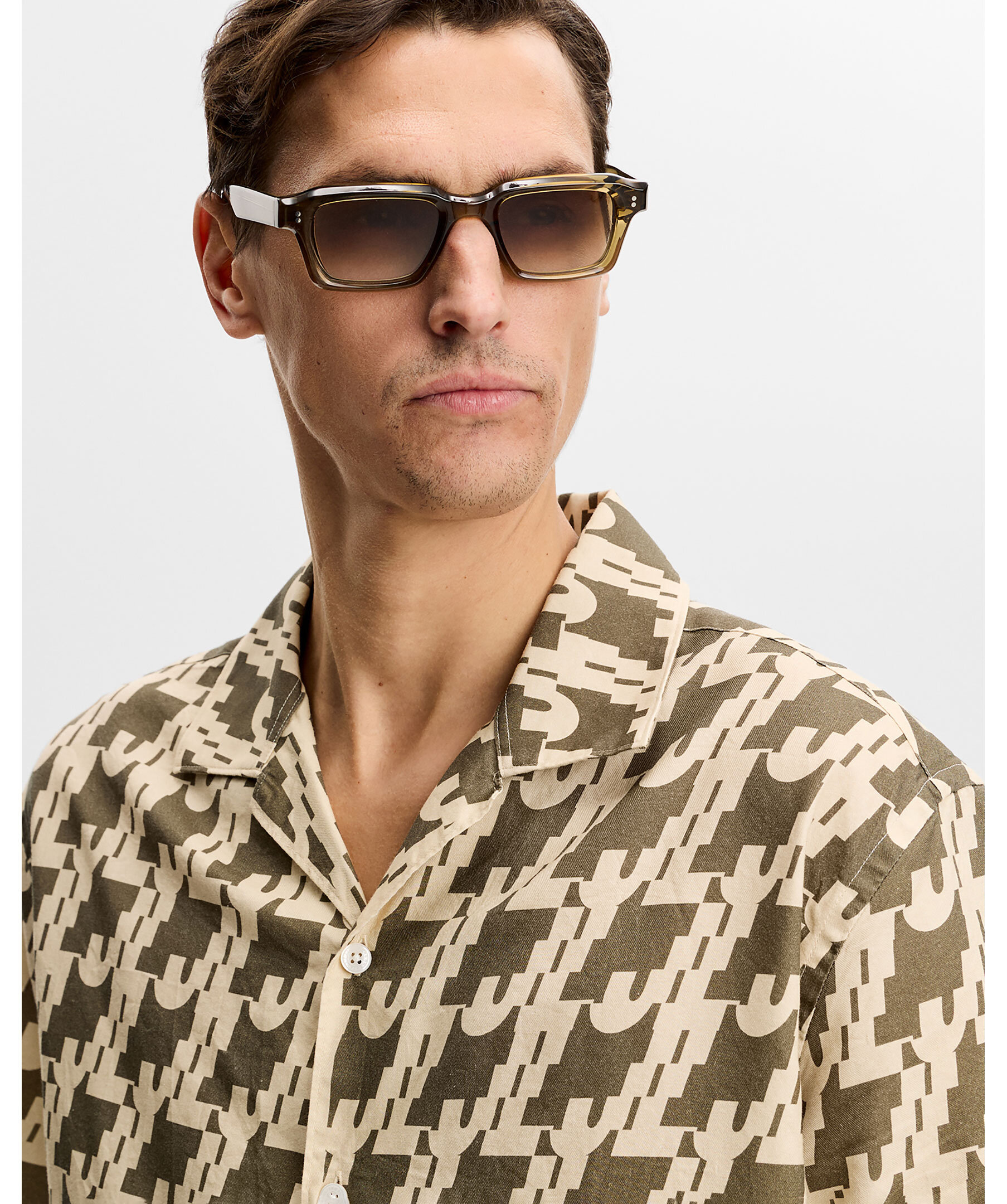 Handla Ellis Border Resort Shirt, Grön hos Johnells.se | FMST15638-M573